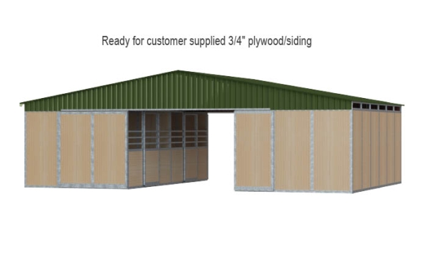 4-Stall Cowboy Barn Kit | Pre-Engineered DIY Kits | MDBarnmaster.com